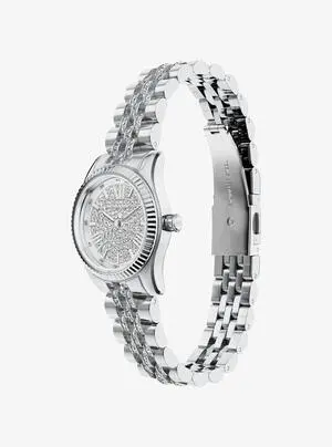 Michael Kors Petite Lexington Pavé Stainless Steel Watch - Silver