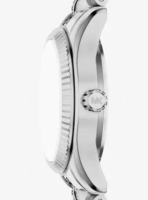 Michael Kors Petite Lexington Pavé Stainless Steel Watch - Silver