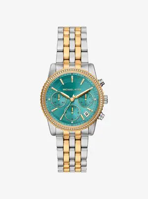 Michael Kors Bryant Pavé Two-tone Watch In By - Silver