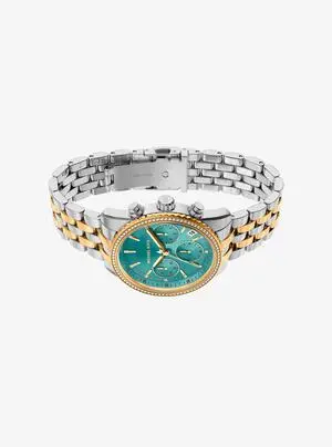 Michael Kors Bryant Pavé Two-tone Watch In By
