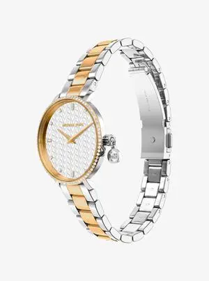 Michael Kors Mini Pyper Pavé Two-tone Watch In By