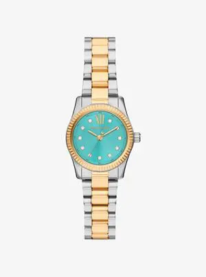 Michael Kors Petite Lexington Pavé Two-tone Watch In By - Silver