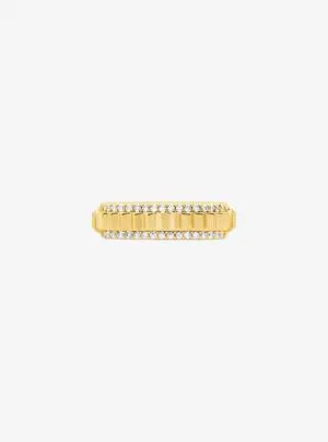 Michael Kors Pavé -tone Brass Ring In Size By - Gold