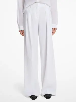 Michael Kors Linen Wide-leg Trousers In Size By - White
