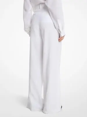 Michael Kors Linen Wide-leg Trousers In Size By - White