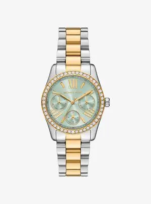 Michael Kors Lexington Pavé Two-tone Watch In By - Silver