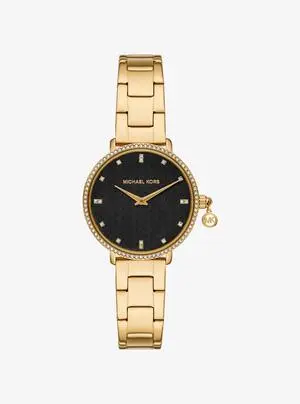 Michael Kors Mini Pyper Pavé -tone Watch In By - Gold