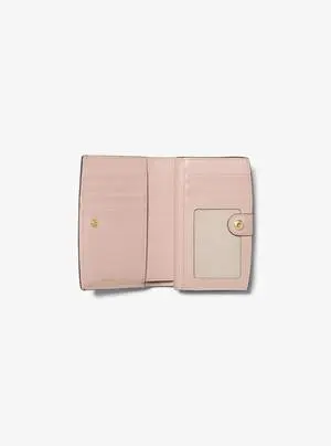 Michael Kors Bryant Medium Pebbled Leather Wallet In By - Pink