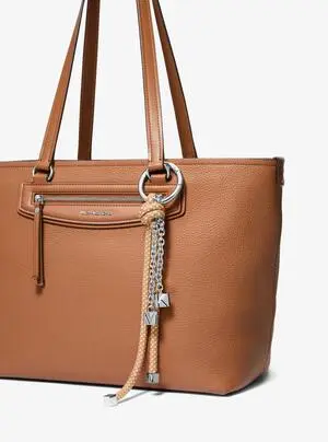 Michael Kors Silver-tone And Speckled Cord Bag Charm - Brown