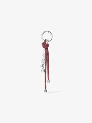 Michael Kors MICHAEL Michael Kors Silver-Tone And Speckled Cord Bag Charm Red