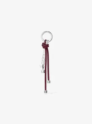 Michael Kors MICHAEL Michael Kors Silver-Tone And Speckled Cord Bag Charm Red