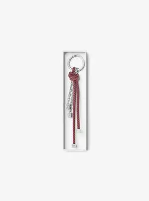 Michael Kors Silver-tone And Speckled Cord Bag Charm - Red