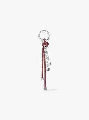 Michael Kors Silver-tone And Speckled Cord Bag Charm - Red