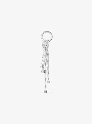 Michael Kors Silver-tone And Speckled Cord Bag Charm - White