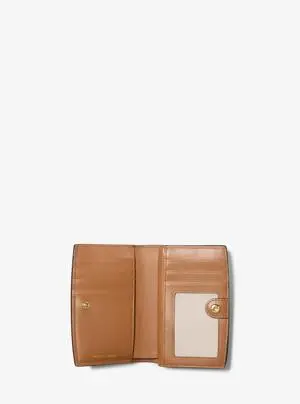 Michael Kors Bryant Medium Signature Logo Wallet In By - Natural