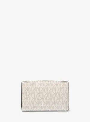Michael Kors Bryant Medium Signature Logo Wallet In By - Natural
