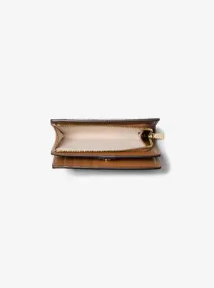 Michael Kors Bryant Medium Signature Logo Wallet In By - Natural