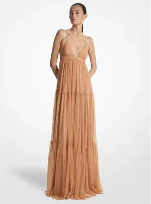 Michael Kors Chantilly Lace Slip Gown In Size By