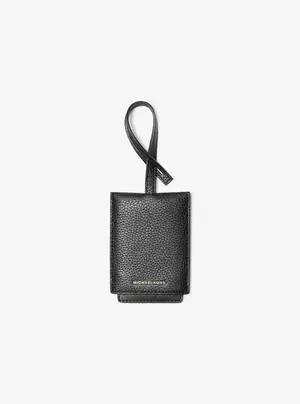 Michael Kors Jet Set Pebbled Leather Luggage Tag - Black