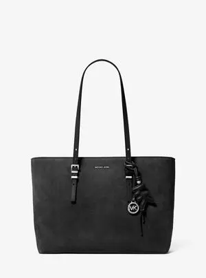 Michael Kors Puffy Logo Leather Bag Charm In By - Black
