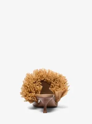 Michael Kors Catarina Leather And Fringe Mule - Brown