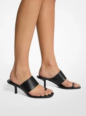 Michael Kors Dionne Leather Sandal In Size By