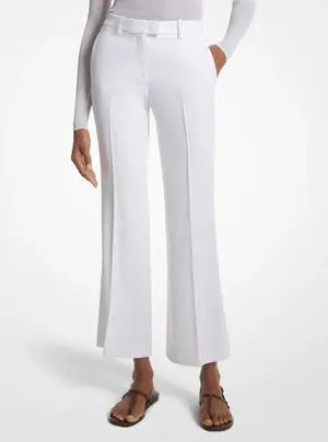 Michael Kors Haylee Double Crepe Sablé Cropped Flared Trousers In Size By - White