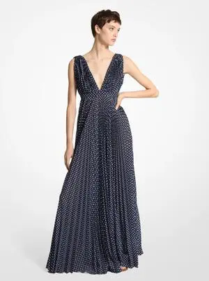 Michael Kors Polka Dot Georgette Gown
