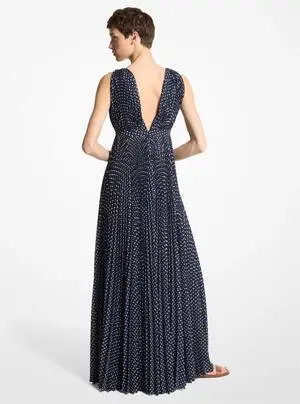 Michael Kors Polka Dot Georgette Gown