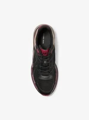Michael Kors Leo Mixed-media Trainer In Size By