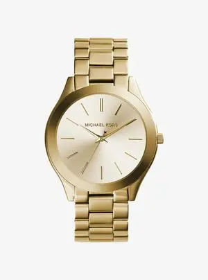 Michael Kors Slim Runway -tone Stainless Steel Watch In By - Gold