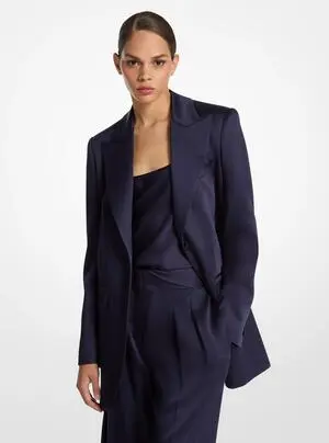 Michael Kors Double Satin Charmeuse Boyfriend Blazer