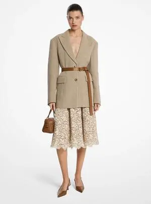 Michael Kors Linen Carved Blazer