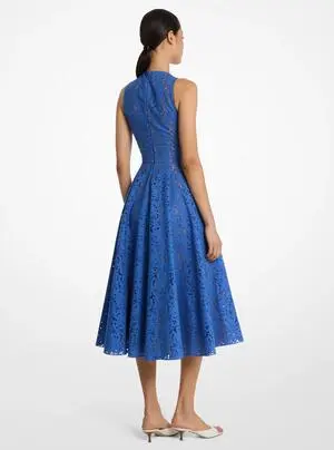 Michael Kors Cotton Eyelet Halter Dress