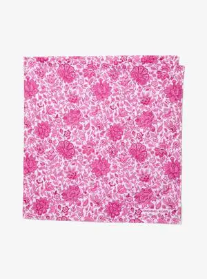 Michael Kors Floral Print Cotton Scarf In By - Pink