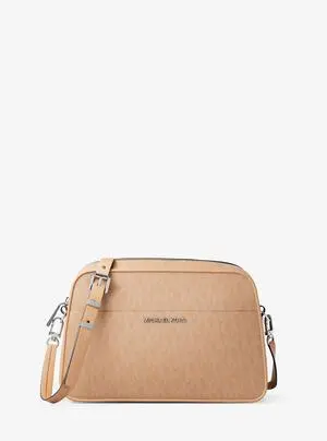 Michael Kors Jet Set Small Signature Logo Camera Crossbody Bag In By - Brown