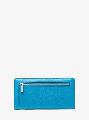 Michael Kors Bryant Large Pebbled Leather Snap-front Wallet In By