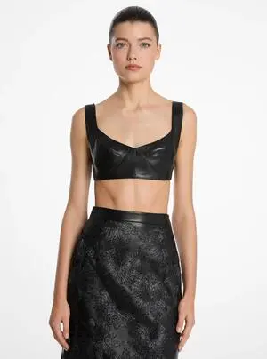 Michael Kors Plongé Leather Bra Top In Size By