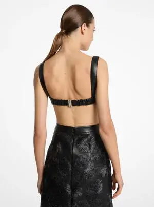 Michael Kors Plongé Leather Bra Top In Size By