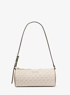 Michael Kors Izzy Small Signature Logo Barrel Pochette In By - Natural