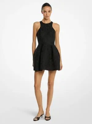 Michael Kors Floral Matelassé Racerback Bubble Dress