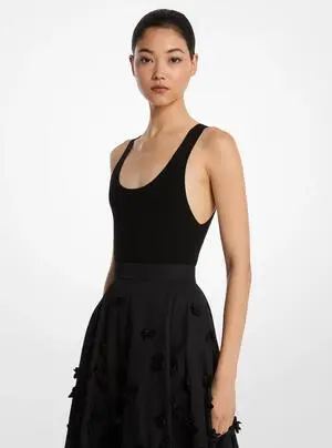 Michael Kors Stretch Viscose Bodysuit In Size By - Black