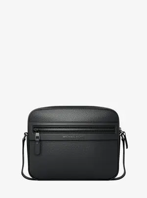 Michael Kors Jet Set Pebbled Leather Crossbody Bag In By - Black