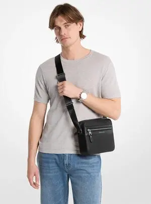 Michael Kors Jet Set Pebbled Leather Crossbody Bag - Black