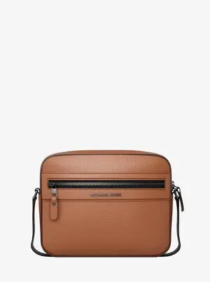 Michael Kors Jet Set Pebbled Leather Crossbody Bag In By - Brown