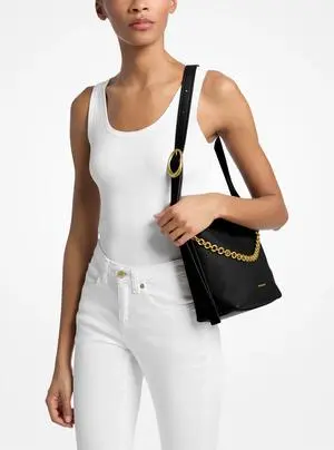 Michael Kors Nolita Small Pebbled Leather Bucket Tote - Black