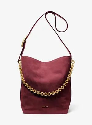 Michael Kors Nolita Large Suede Bucket Tote Bag - Red