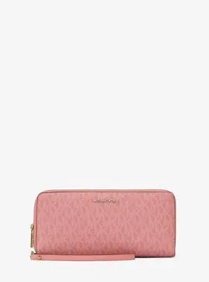 Michael Kors Large Logo Continental Wallet In By - Pink