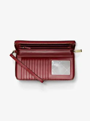 Michael Kors Large Logo Continental Wallet In By - Red