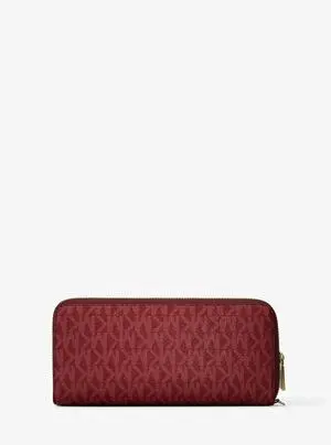 Michael Kors Large Logo Continental Wallet In By - Red